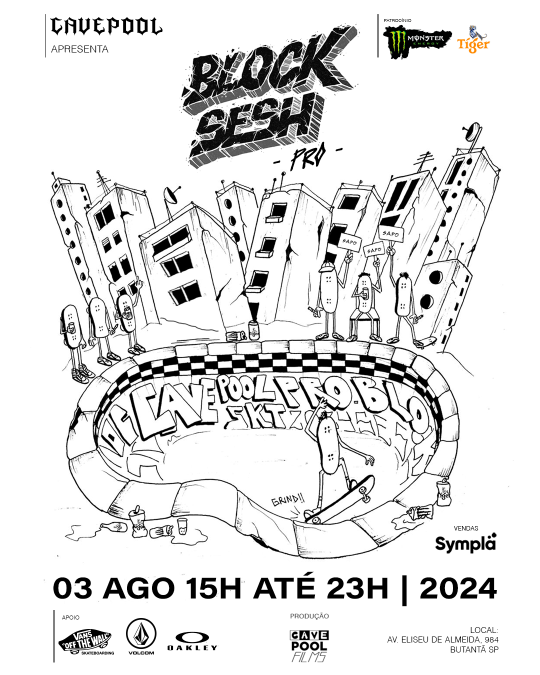 Block Sesh Pro na Cave Pool - Black Media Skate